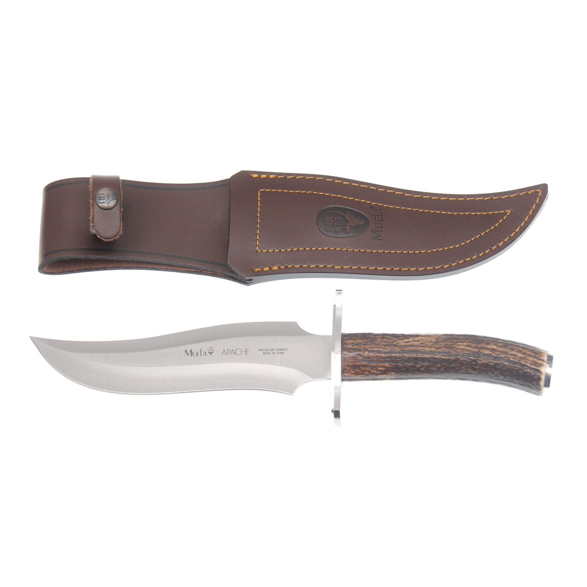 Cutit Vanator Muela Apache, Teaca Piele, Maner Corn Cerb, Lama Inox ...