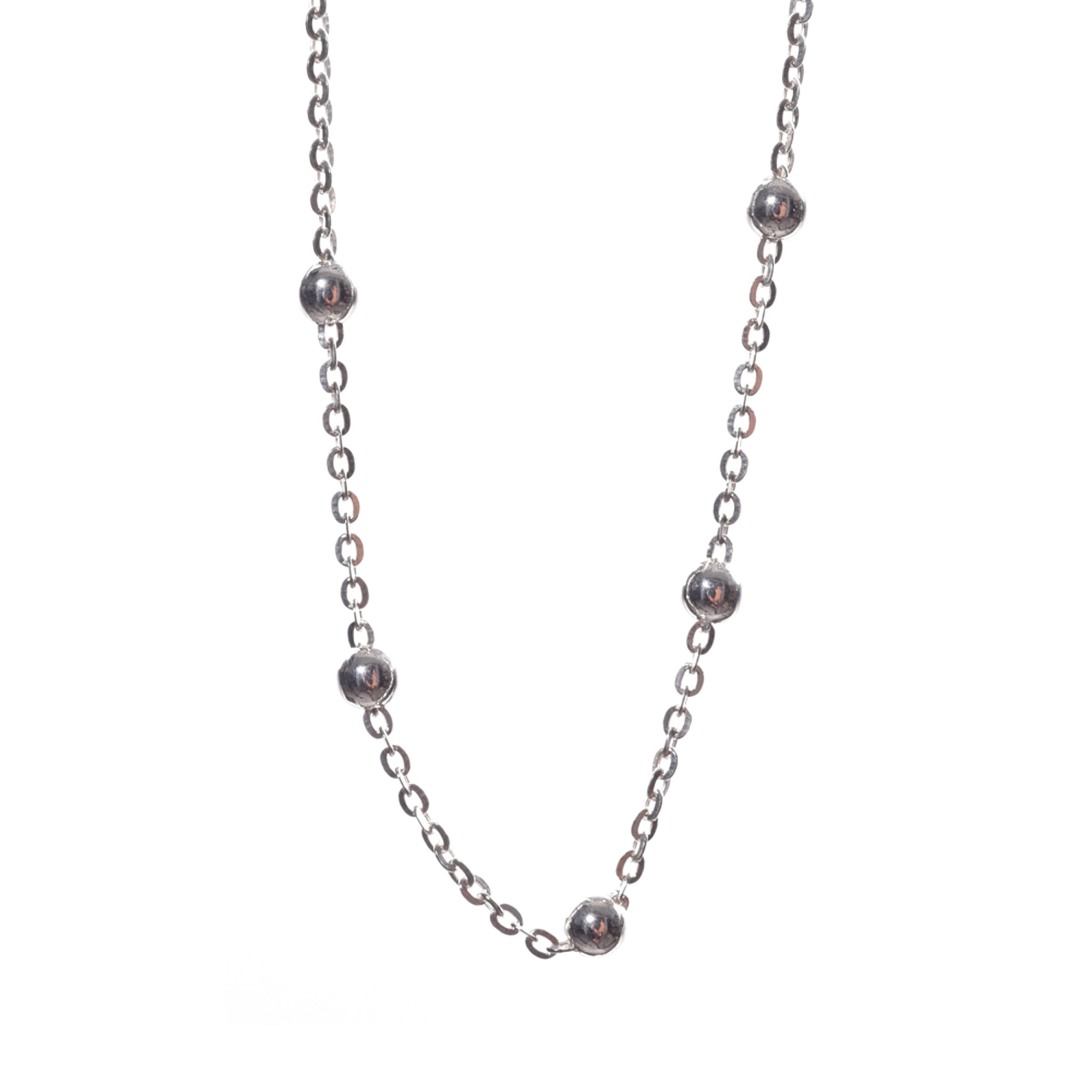 Lantisor din Argint 925, model cu bile rotunde, 62 cm - eMAG.ro