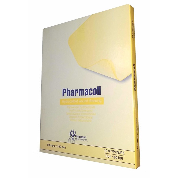 Pansament cu hidrocoloid Pharmacoll, 10 x 10cm, 10 buc./cutie - eMAG.ro