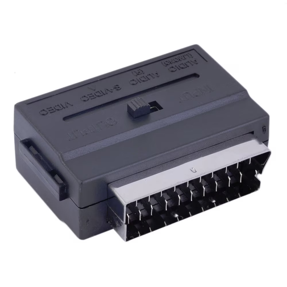Adaptor conectare audio video, mufa SCART la RCA, S-VHS, comutator In ...