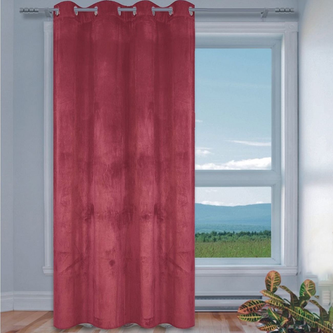 Draperie, prindere tip capse, Zola®, Grena din catifea, 140x240 cm ...