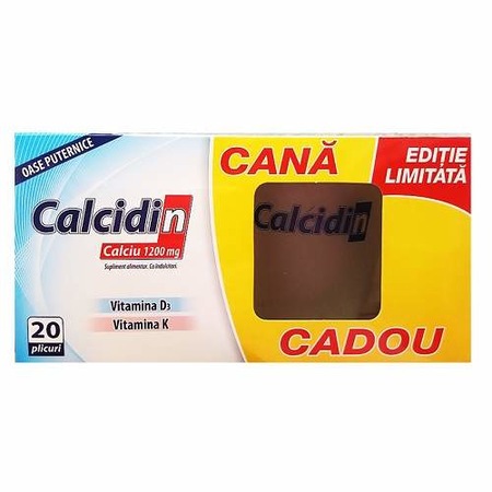 Calcidin Calciu 1200 mg plus cana cadou - eMAG.ro