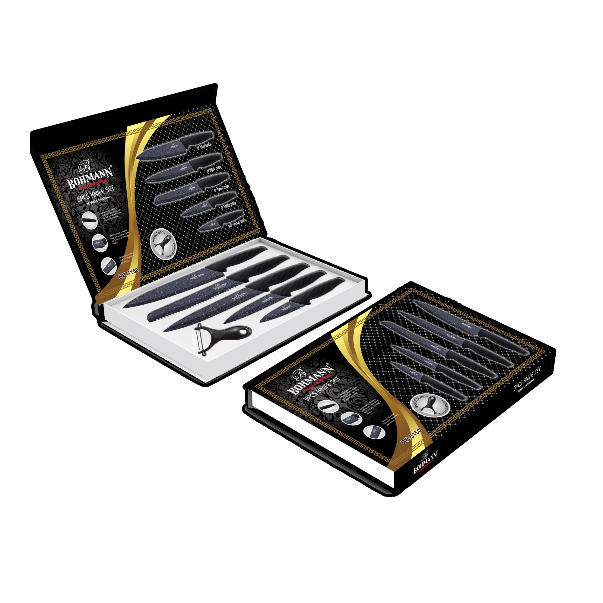 Set de cutite 6 piese bohmann, curatator de lugeme ceramica, acoperire ...