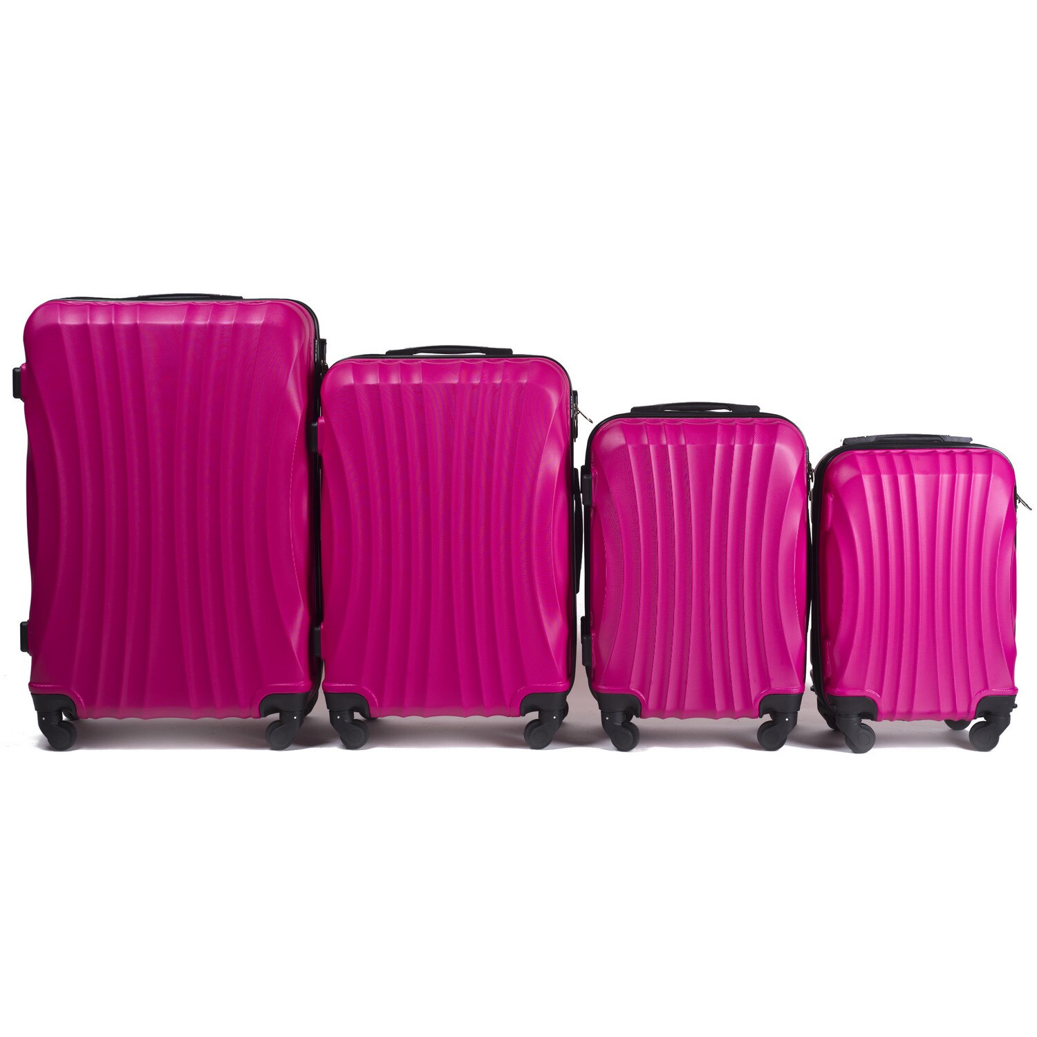 Set Troler, WINGS, SWIFT, ABS, 4 Rot, 4 Piese, Fuchsia - eMAG.ro