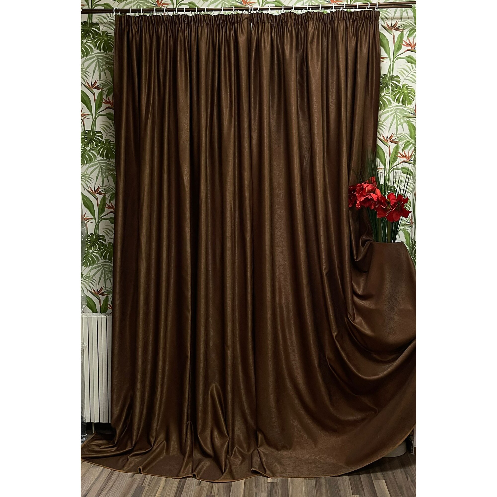 Set doua draperii semiopace uni maro chocolat, colectia "Monocrom by ...