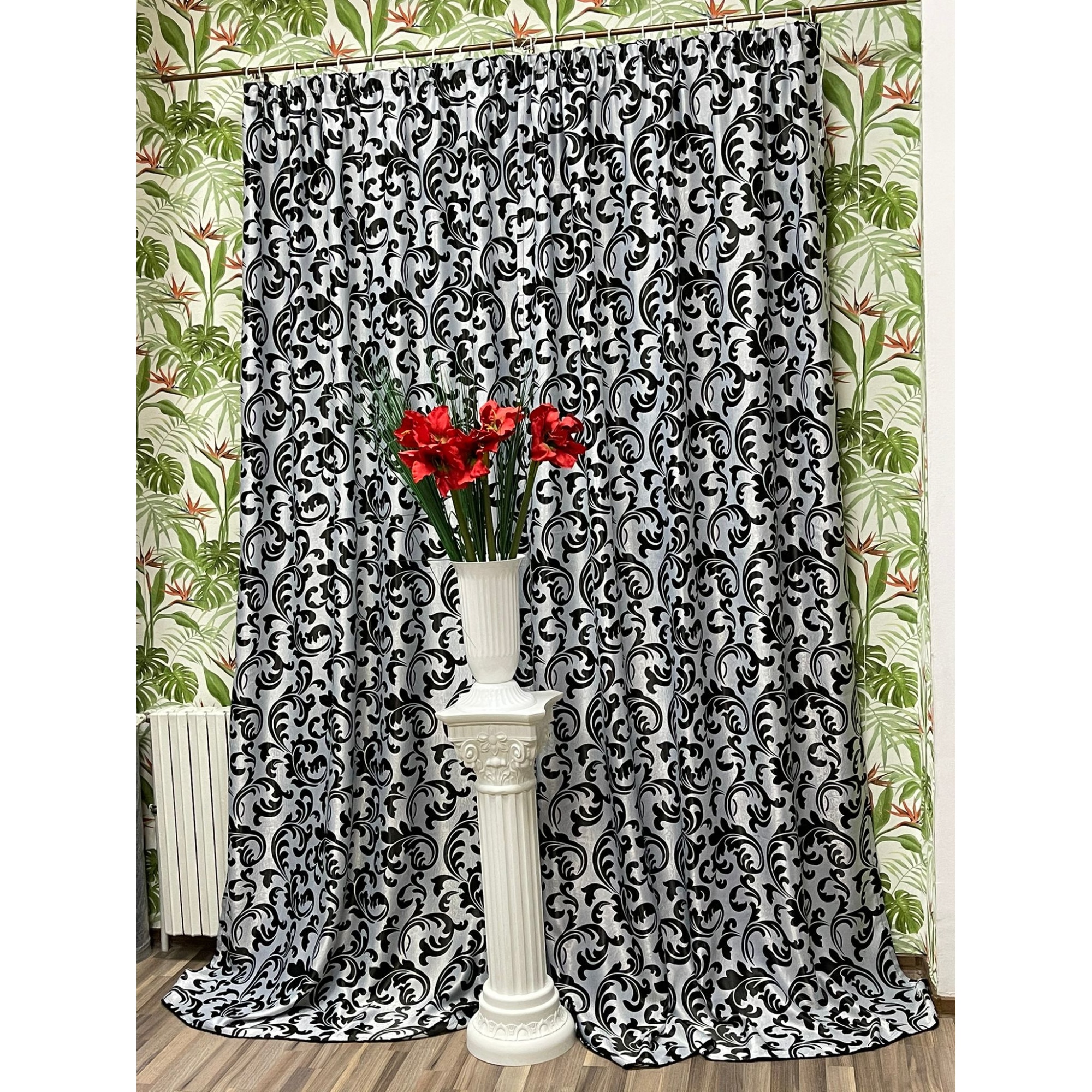 Set draperii black-out, culoare gri/negru, colectia "The royal family ...