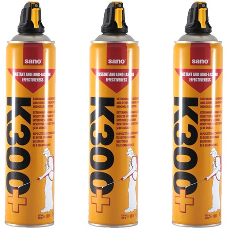 Pachet - 3 x Sano K300+ insecticid spray universal, 630 ml - eMAG.ro