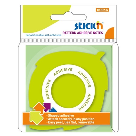 Notes autoadeziv 70 x 70 mm, 50 file, Stick"n - frunza - verde neon ...