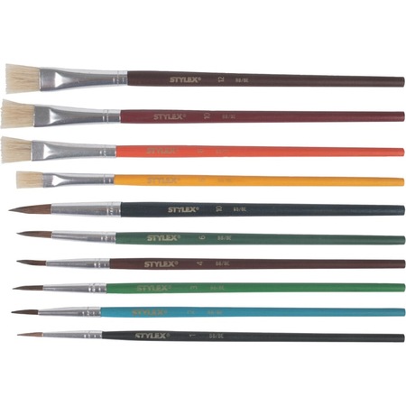 Set 10 pensule Stylex-lemn vopsit - eMAG.ro