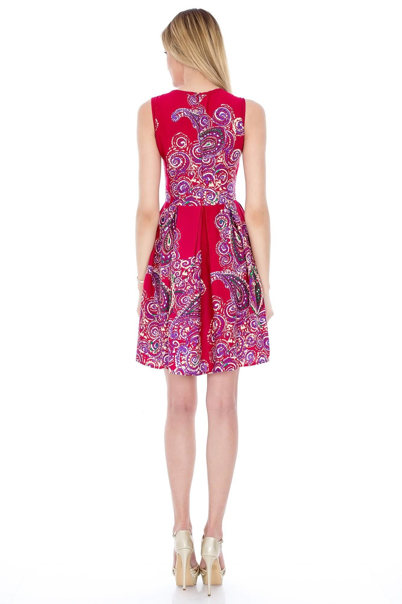 Rochie ciclam, ROH, imprimata, 38 - eMAG.ro