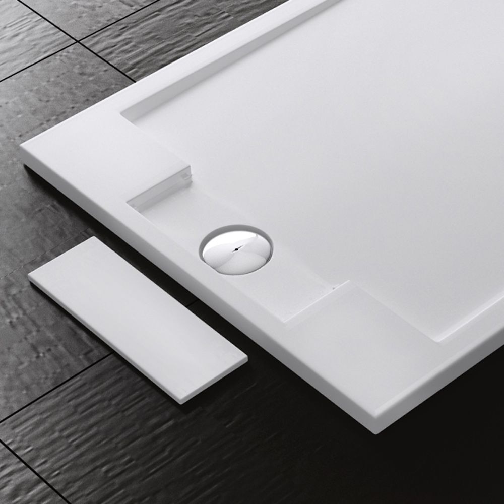 Cadita de dus slim, compozit de marmura, 90x90 cm, 4 cm grosime ...