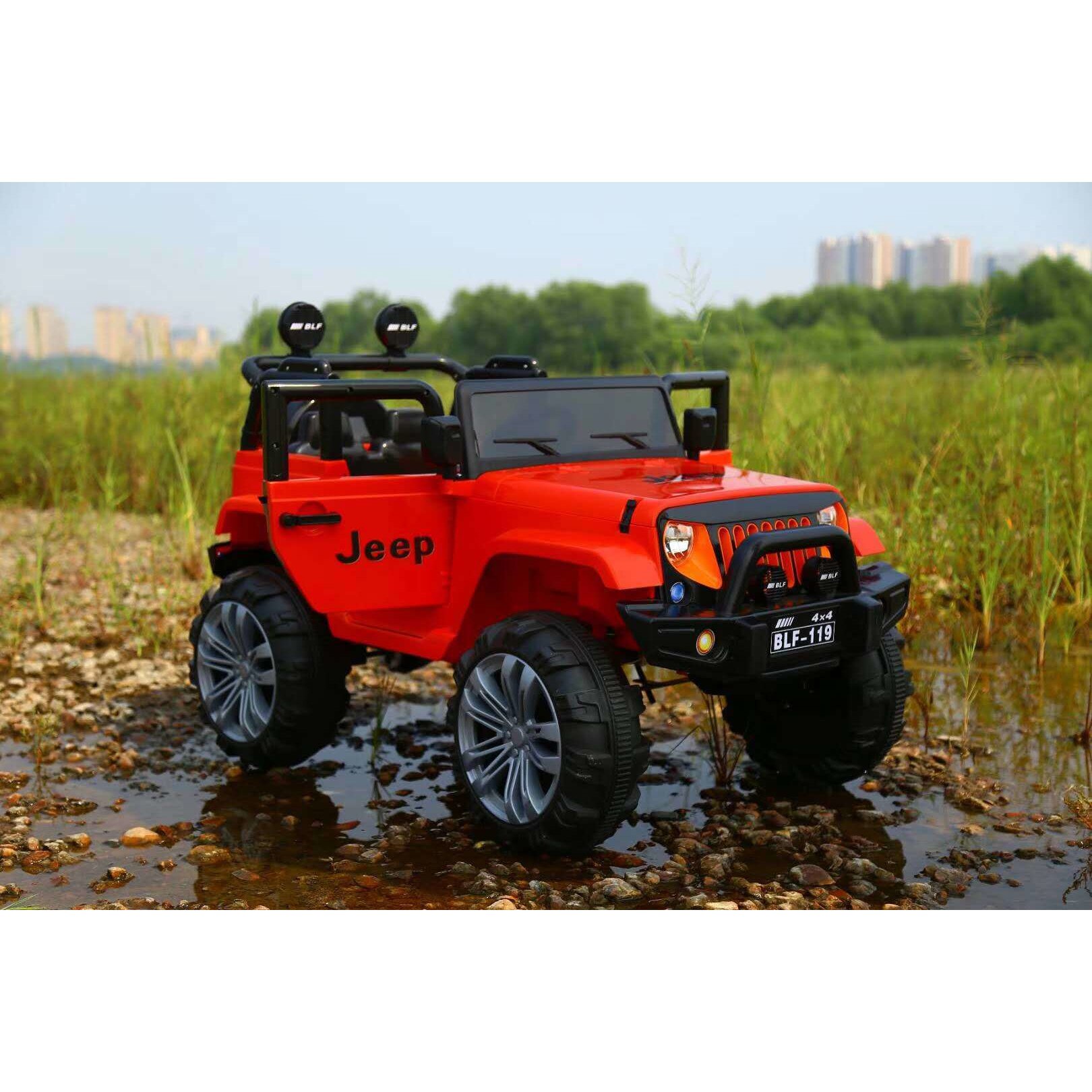 Masinuta electrica JEEP Rosu, cu roti din cauciuc - eMAG.ro