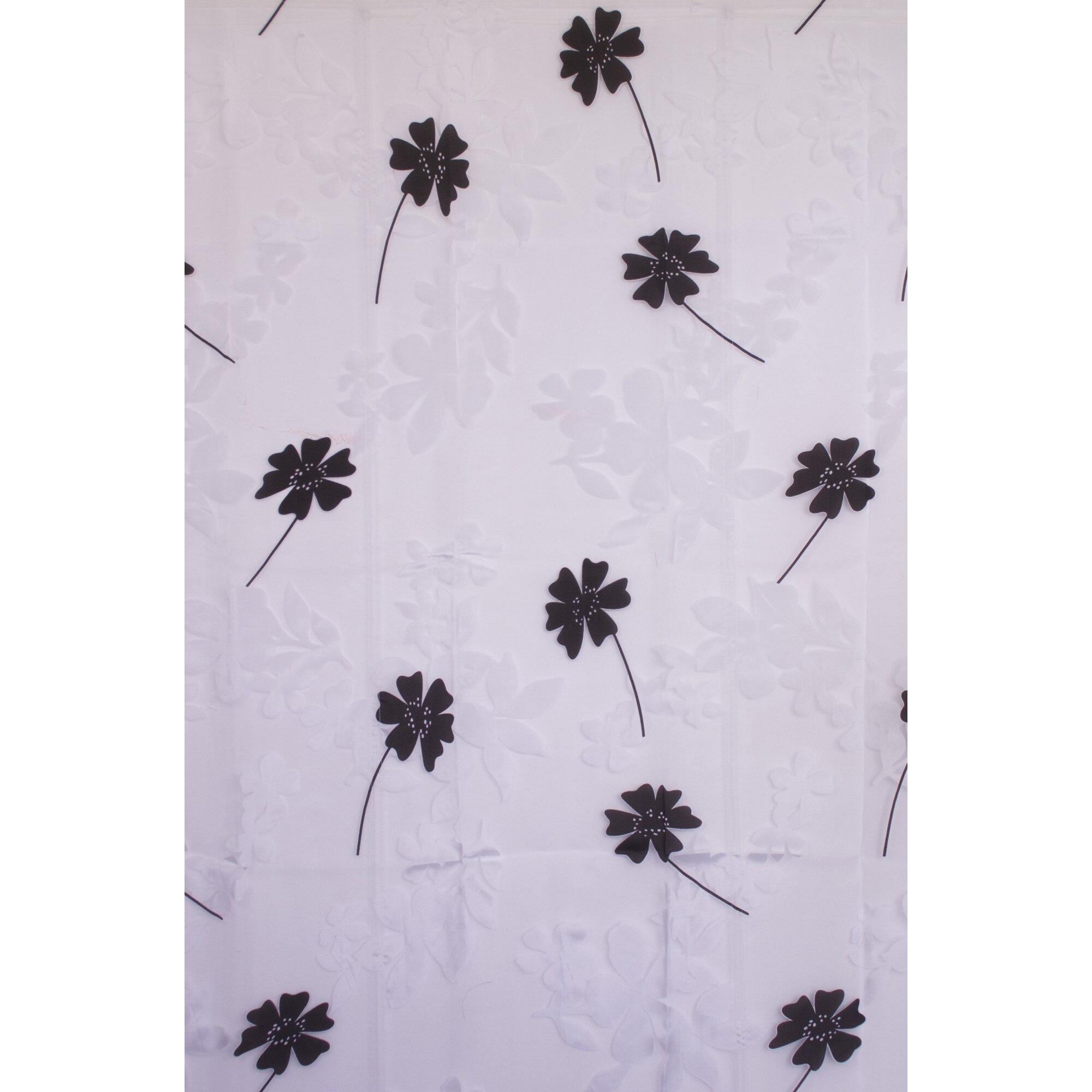 Perdea/stor roman model floral, flori negre 140x140 cm - eMAG.ro