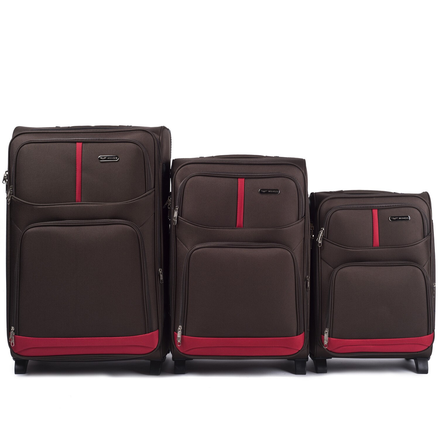 Set Troler, WINGS, RAVEN, 2 Roti, 3 Piese, Maro - eMAG.ro