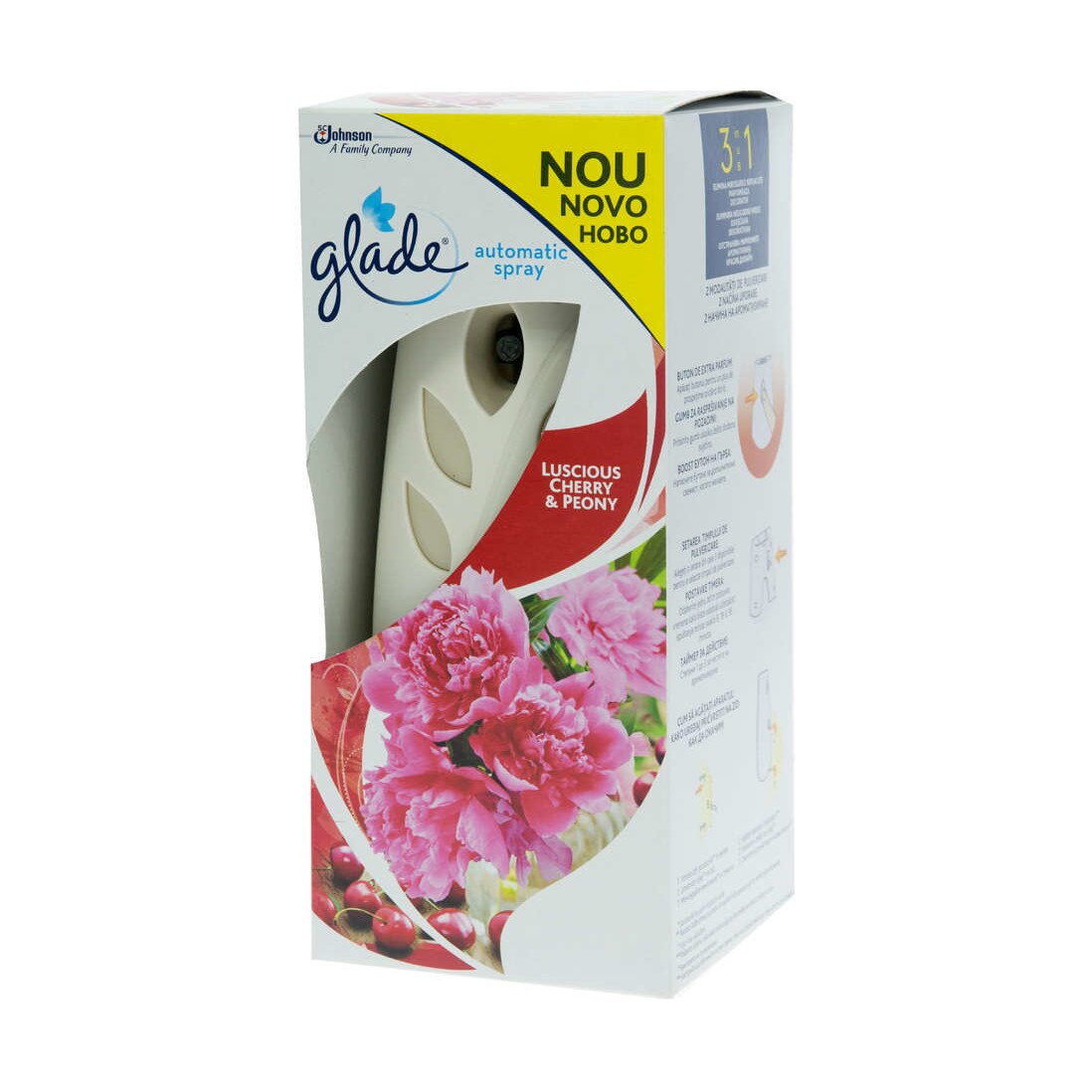 Odorizant de aer, aparat automatic Glade cu rezerva Peony & Cherry, 269ml - eMAG.ro