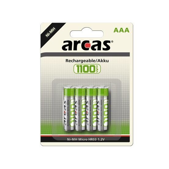 Acumulatori Arcas Ni-MH, AAA, R03, 1100mA, 4 bucati / Blister - eMAG.ro