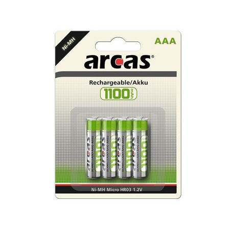 Acumulatori Arcas Ni-MH, AAA, R03, 1100mA, 4 bucati / Blister - eMAG.ro
