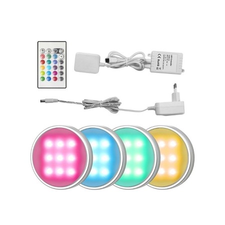 Cветлина RGB LED 7.2W GlowMania, 16-цветен, 4-части, дистанционно ...