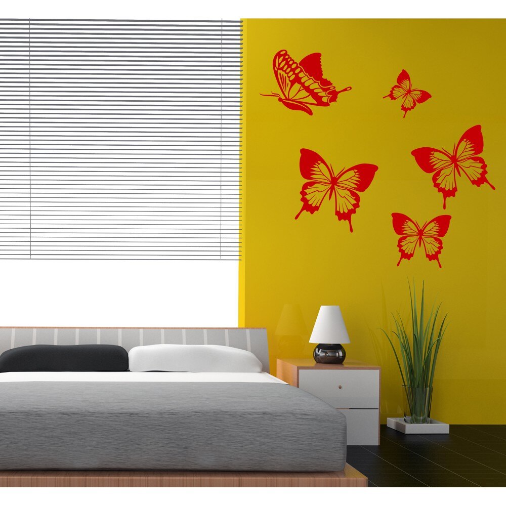 Sticker decorativ Fluturi Rosu - 50x46 cm - BeeStick - eMAG.ro