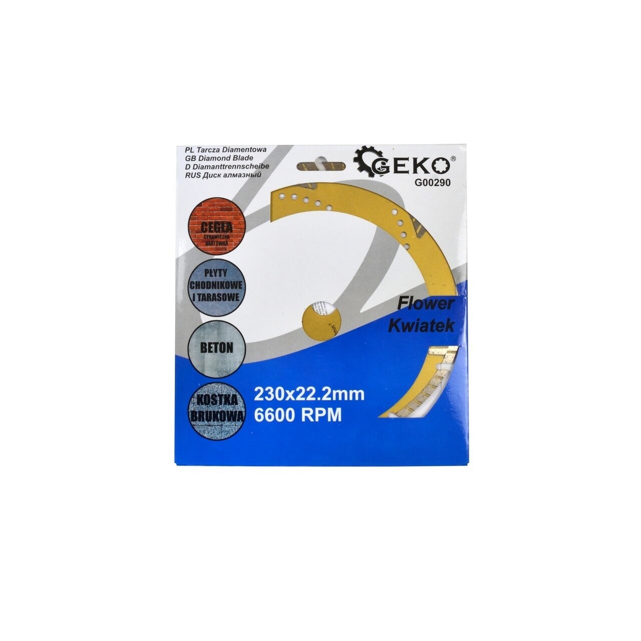 Disc diamantat segmentat Turbo Teeth 230x22mm, Geko G00290 - eMAG.ro