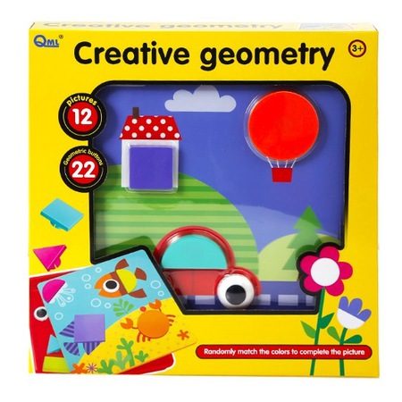 Joc de creatie creative geometry cu 12 planse si 22 de butoane colorate ...