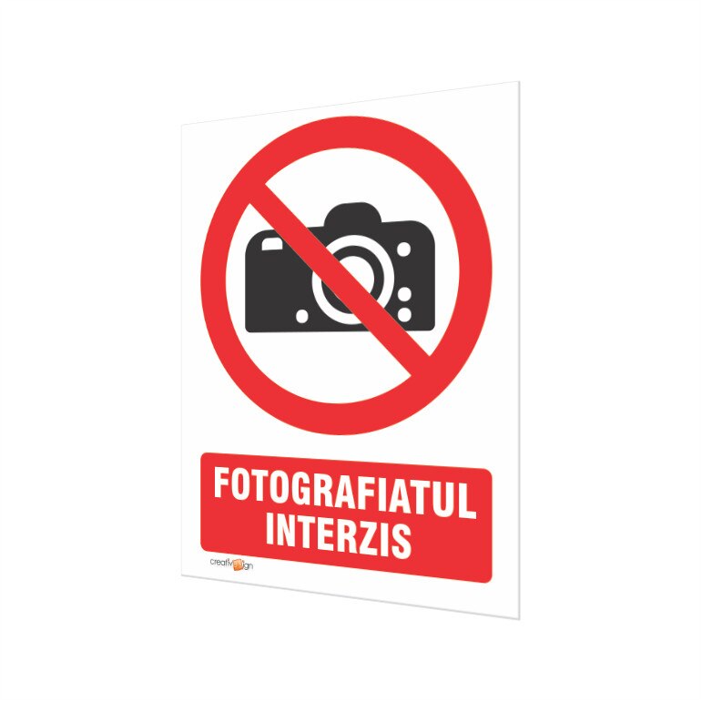 Indicator Fotografiatul interzis, 20x30cm, pvc rigid - eMAG.ro