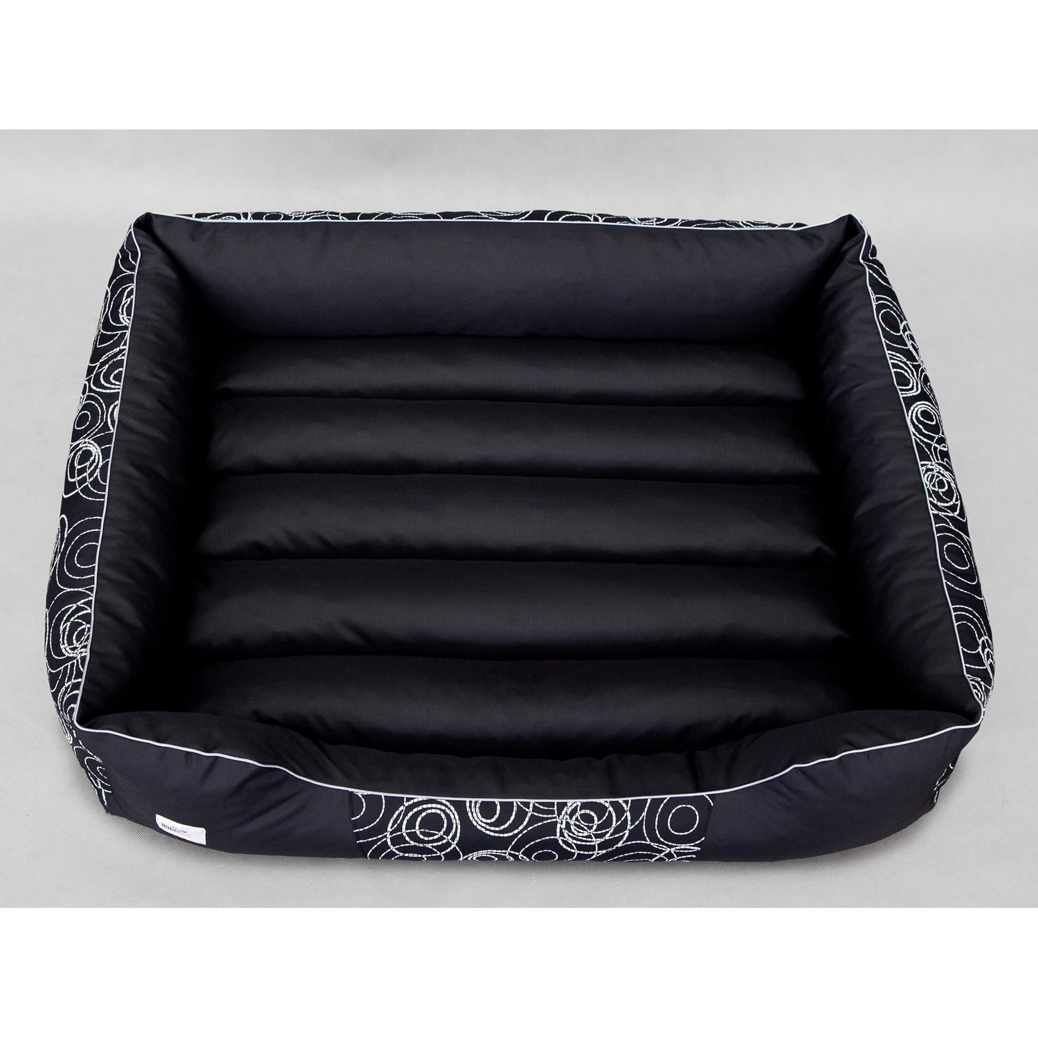 Pat de caini "Prestige" XXL negru in cercuri 110x90x25 cm - eMAG.ro