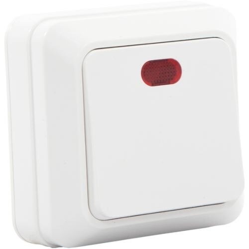 Intrerupator simplu cu led Albach, aparent, alb, AL00049 - eMAG.ro