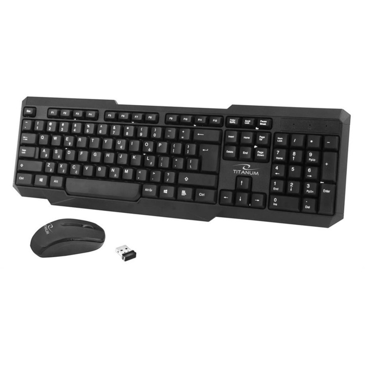 Set tastatura si mouse USB, 2,4GHz, Negru - eMAG.ro
