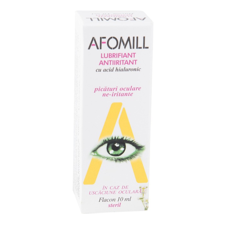 Afomill Lubrifiant Antiiritant, picaturi pentru ochi uscati, cu acid ...
