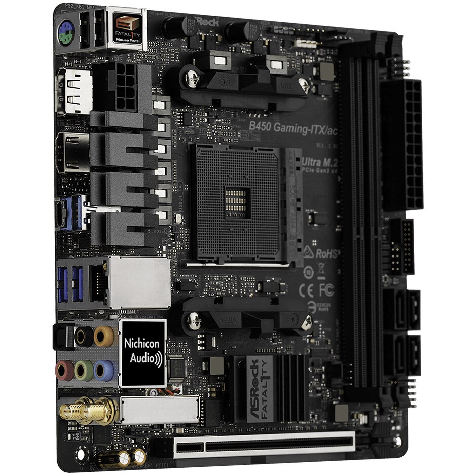 ASRock Fatal1ty B450 GAMING-ITX/AC alaplap, AM4 foglalat - eMAG.hu