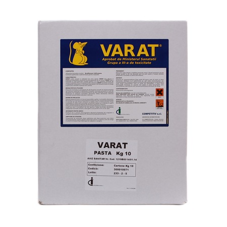 Varat Pasta patkányméreg, egerek és patkányok ellen, 10 kg - eMAG.hu