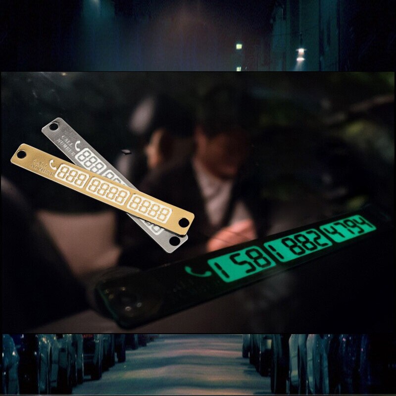 Placa numar telefon fosforescent parcare temporara pentru parbriz ...