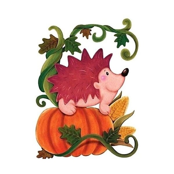 Sticker pentru geam, arici pe dovleac, 20 x 27 cm - eMAG.ro