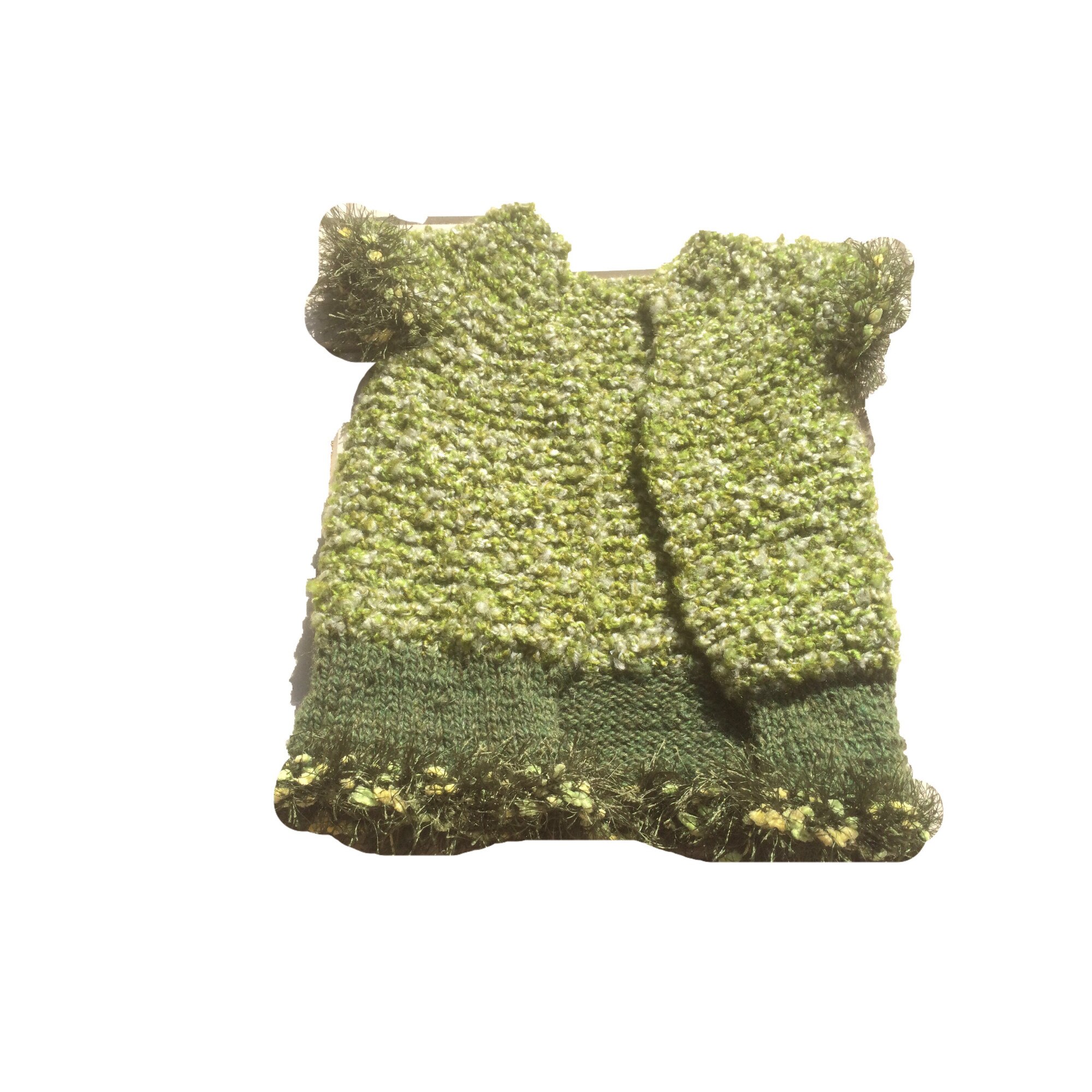 Bluza lucrata manual cu croseta din acril, culoare verde, pentru copii ...