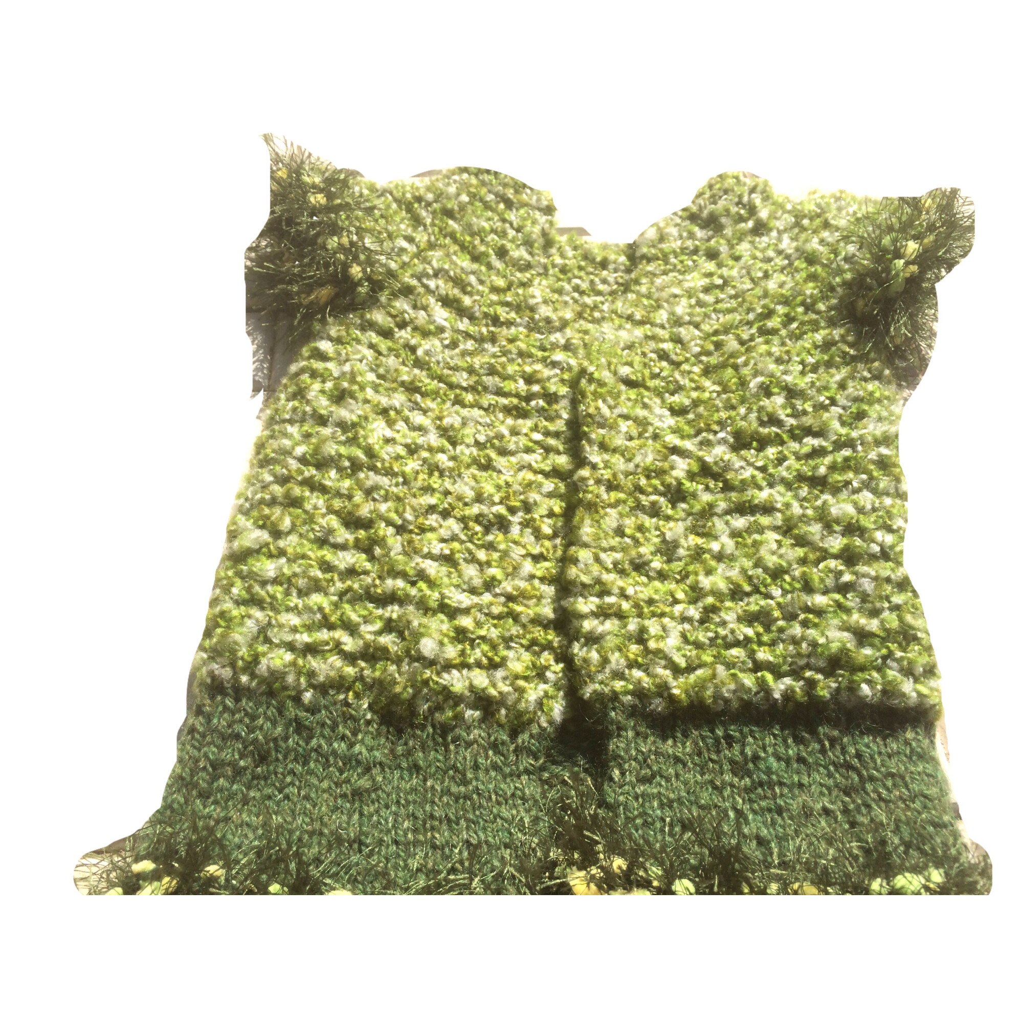 Bluza lucrata manual cu croseta din acril, culoare verde, pentru copii ...