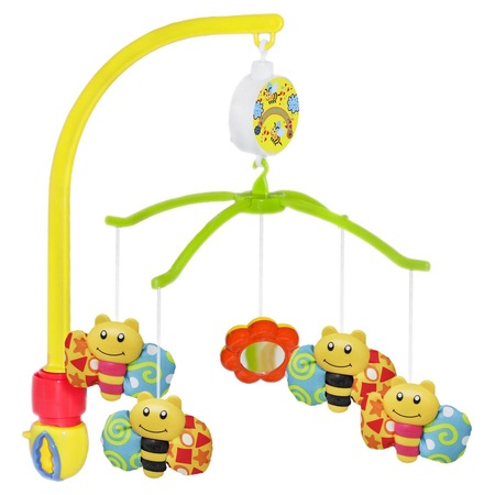 Jucarie patut bebe, carusel cu fluturasi muzical - 44 x 6 x 26 cm - eMAG.ro