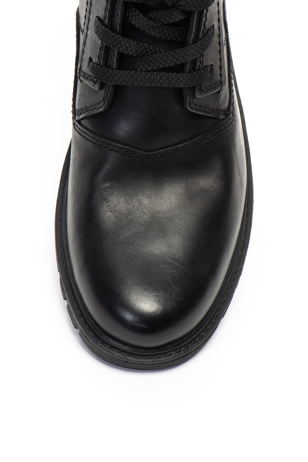 CAT, Ghete de piele cu cusaturi decorative Stats, Negru, 40 - eMAG.ro