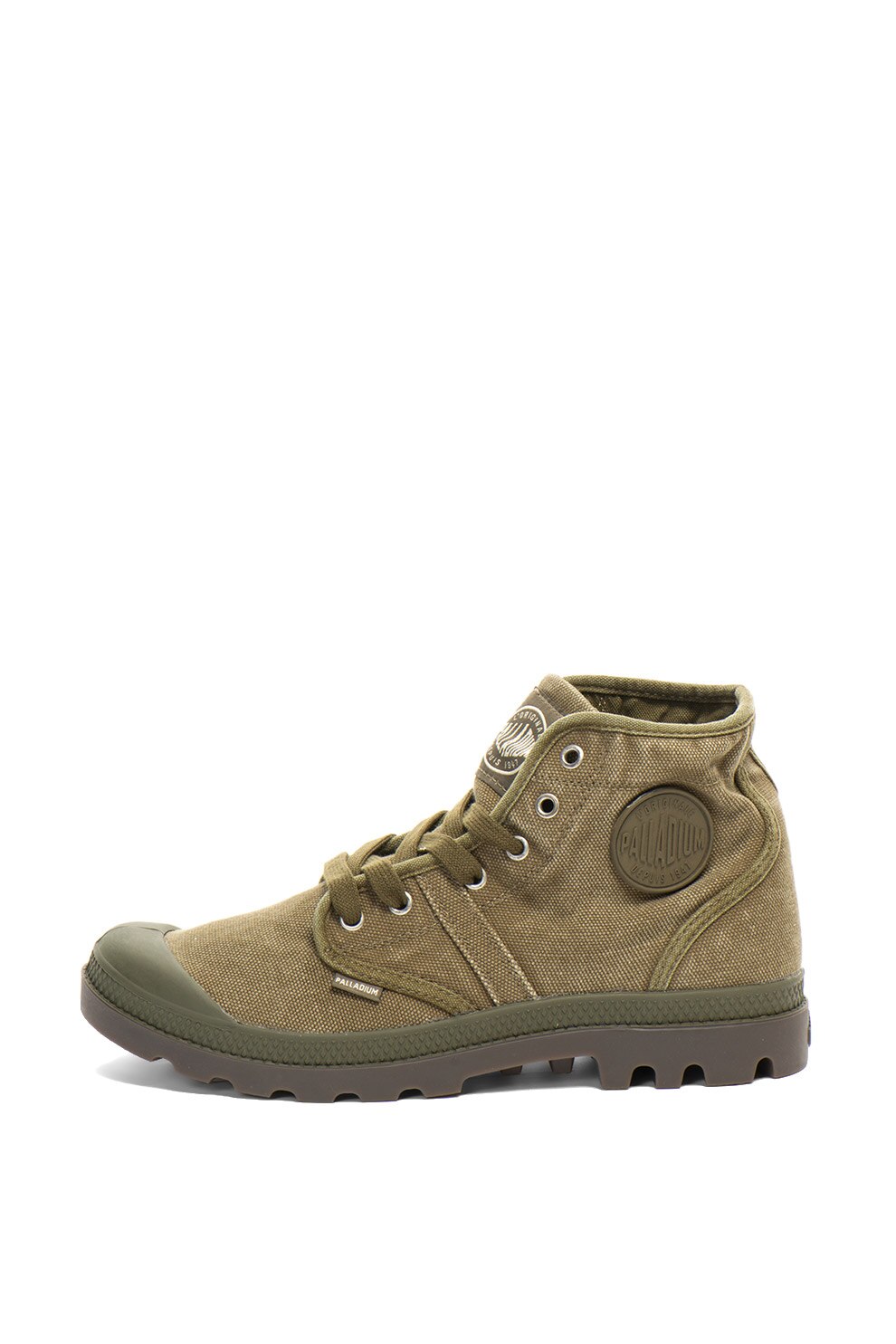 Palladium, Pantofi sport mid-high Pallabrouse, Kaki, 43 - eMAG.ro