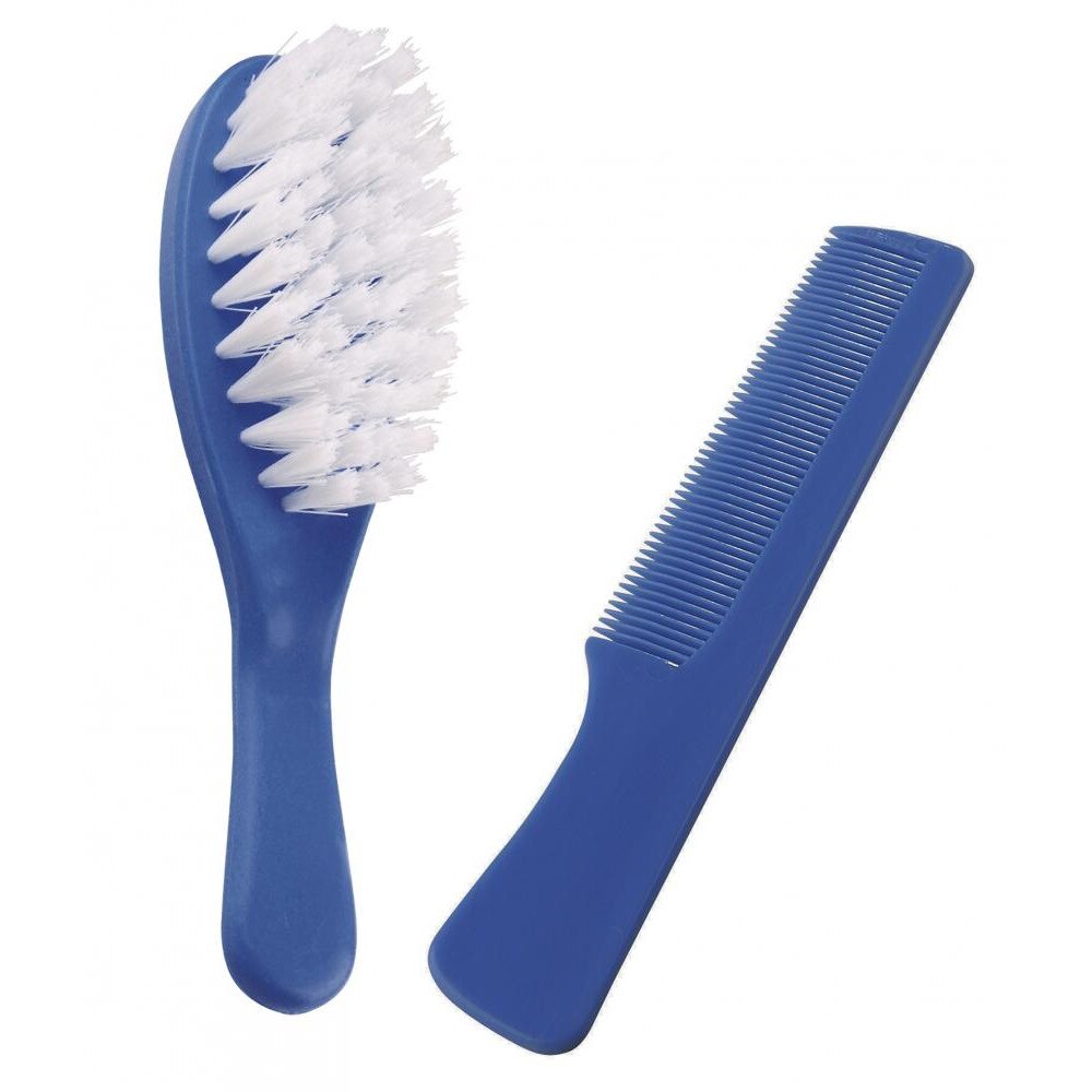 Set perie si pieptan pentru bebelusi Thermobaby Blue indigo - eMAG.ro