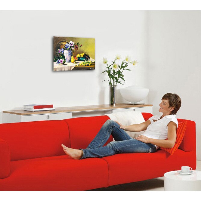 Tablou pictat manual - Natura statica cu fructe - pictura 70x50cm ulei ...