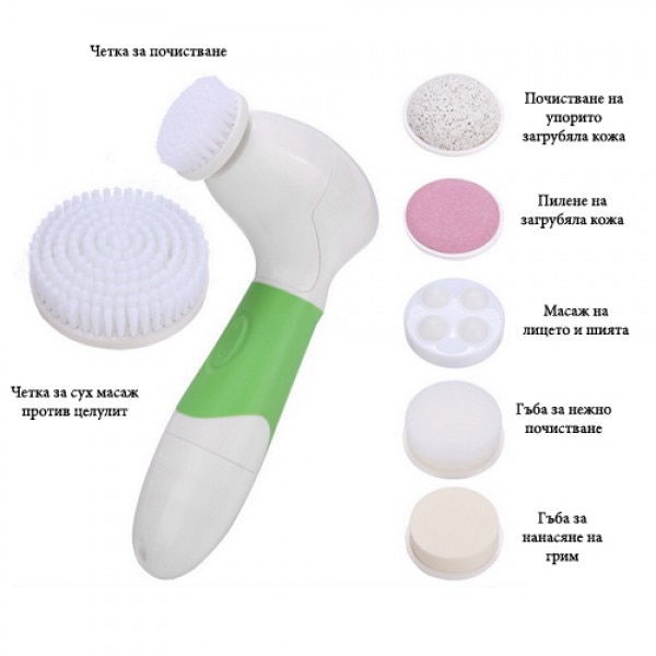 Masator pentru fata si corp 7 in 1, Cnaier, Alb/Verde - eMAG.ro