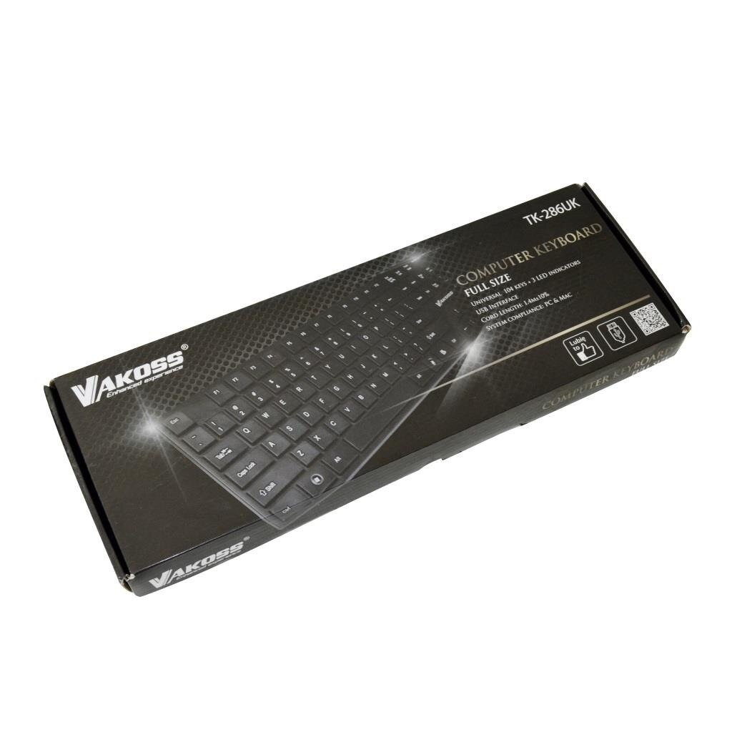 Tastatura cu fir Vakoss, Slim, USB, Negru - eMAG.ro