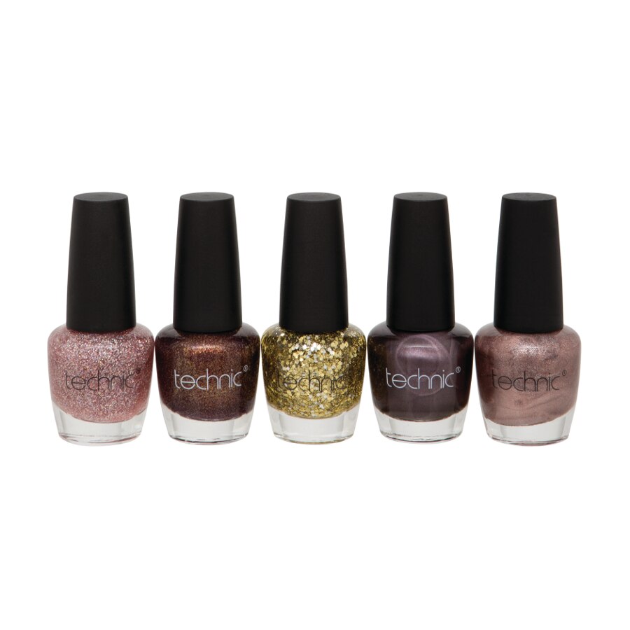 Set manichiura Technic Merry Metallics Nail Vernish Collection, 5 ...