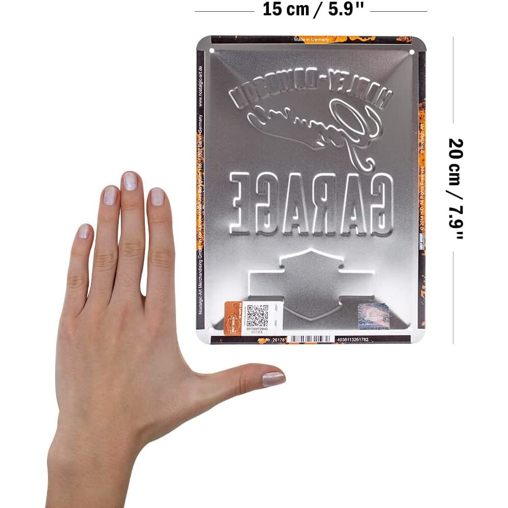 Tablou metalic - Harley - Davidson Garage - 15x20 cm - eMAG.ro