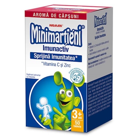 Minimartieni Imunactiv, 30 tablete masticabile cu aroma de capsuni ...
