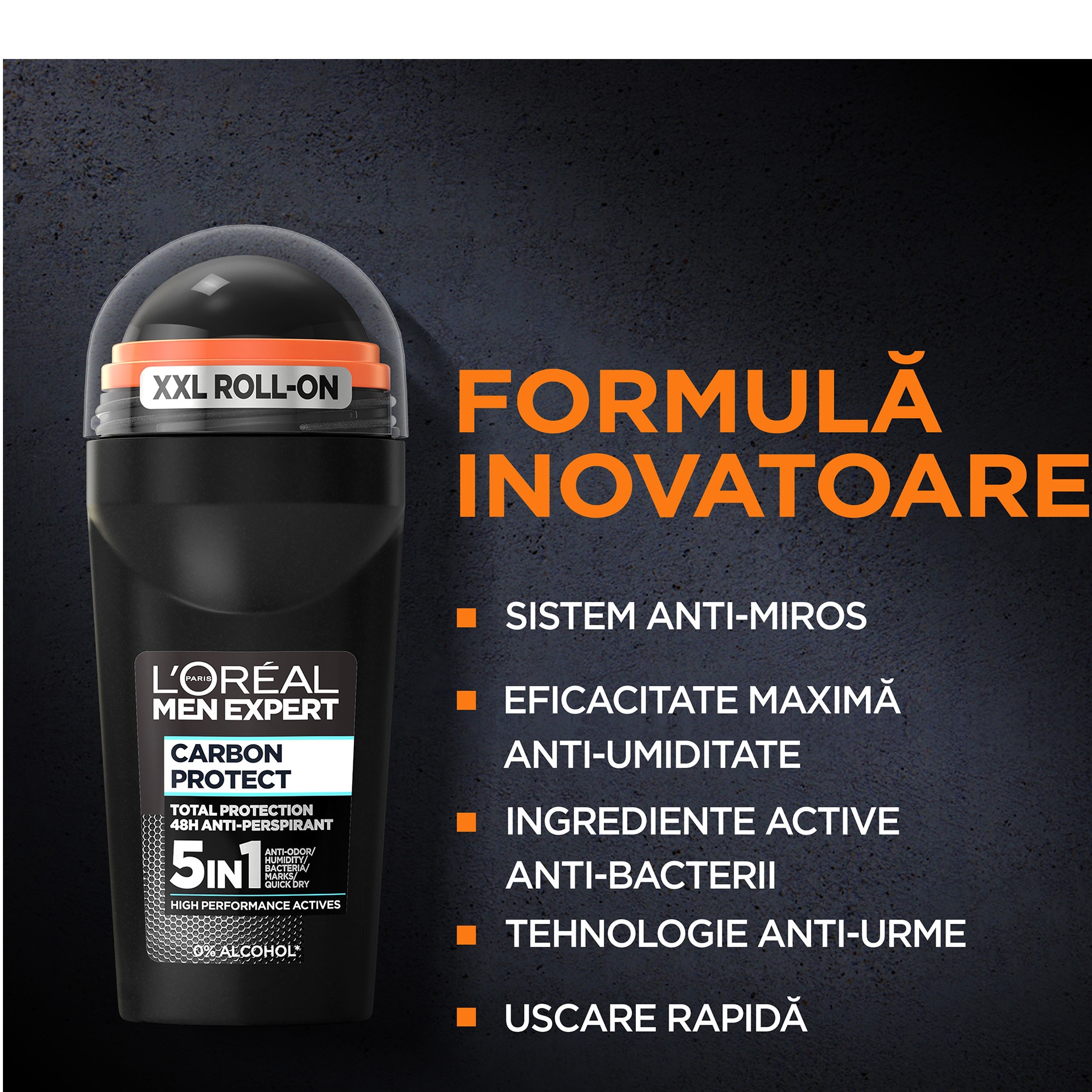 Antiperspirant roll-on 5-in-1 L'Oreal Paris Men Expert Carbon Protect ...