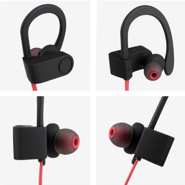 Casti sport, Bluetooth, Wireless, Negru/Rosu - eMAG.ro