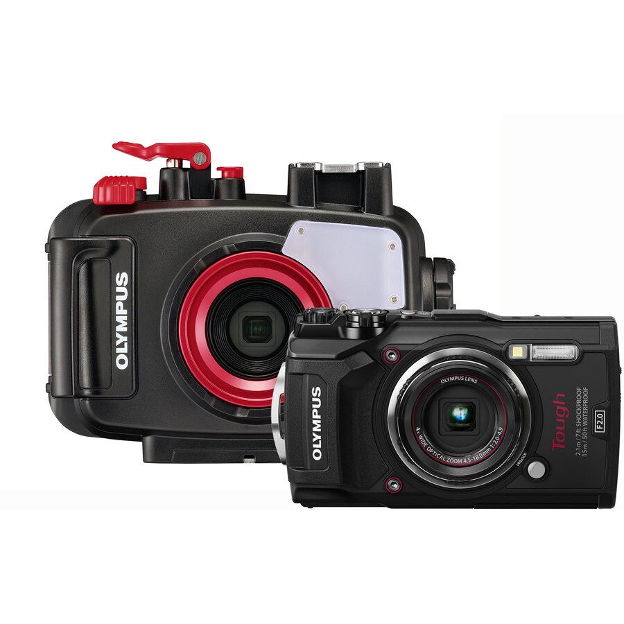 Aparat foto Olympus Tough TG-5 + Carcasa subacvatica Olympus PT-058 ...
