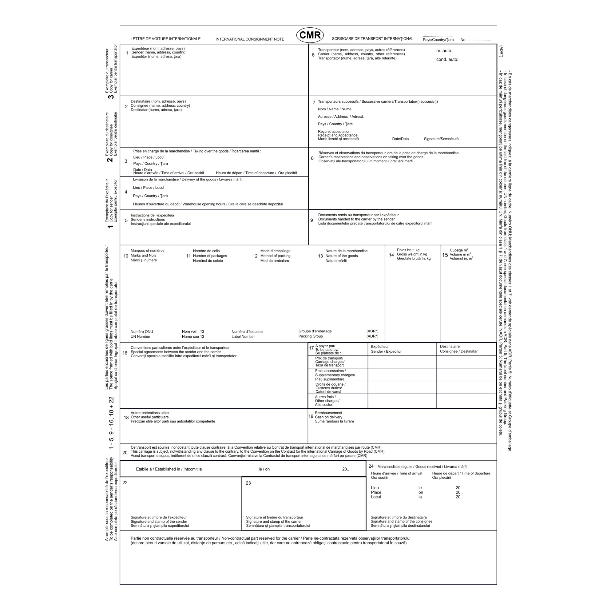 CMR A4 international, 4 exemplare, 50 set/carnet - eMAG.ro